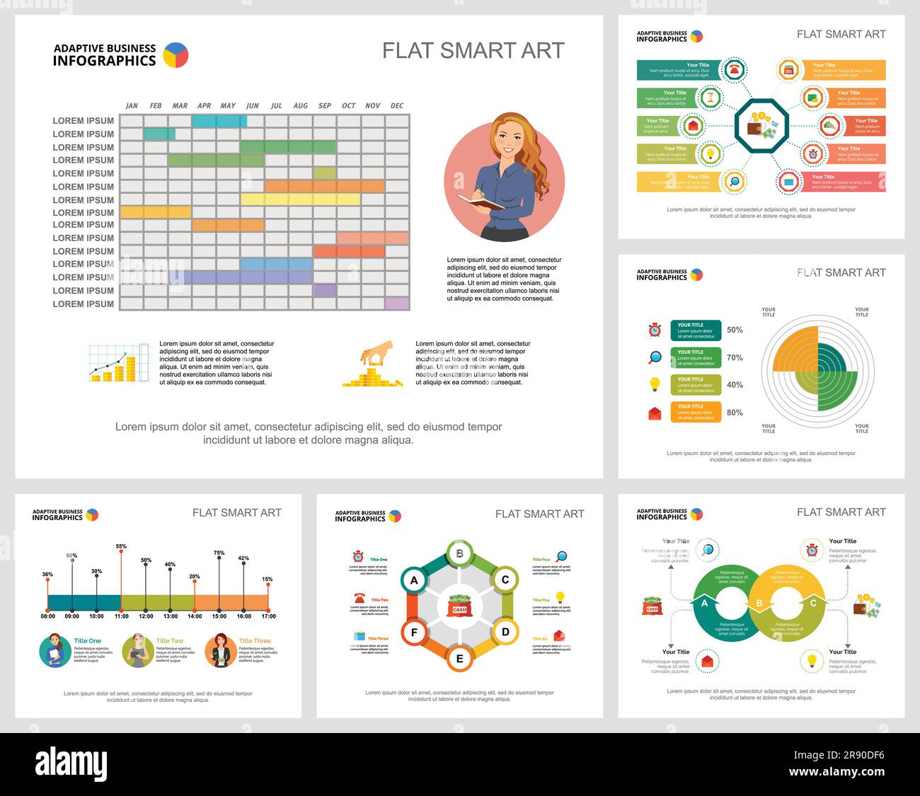 Financial analytics vector page template business statistics charts hi ...