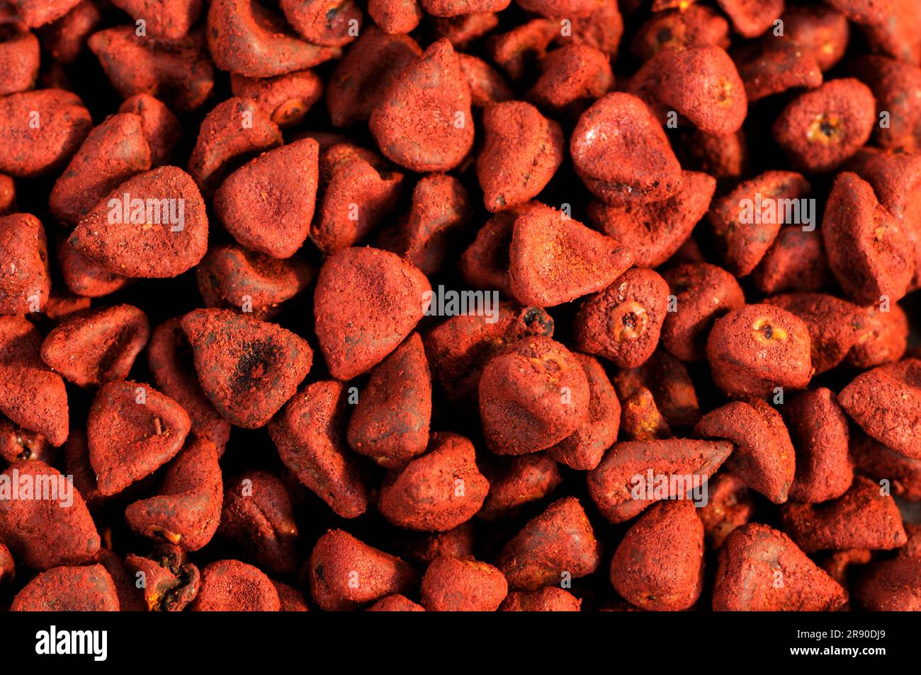 Orlean seed, annatto seed, annatto seed, natural dye Stock Photo - Alamy