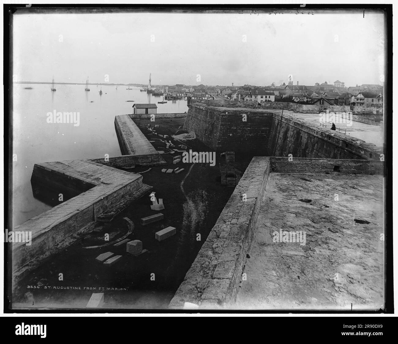 Panorama from Fort Marion, showing Fort, bay and city, between 1880 and ...
