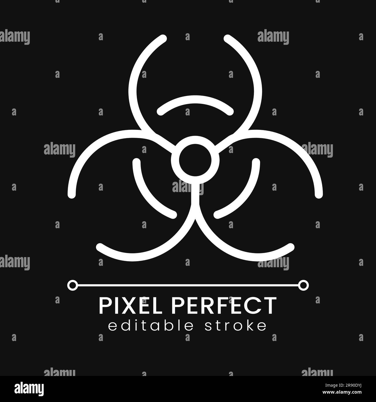 Biohazard pixel perfect white linear icon for dark theme Stock Vector ...