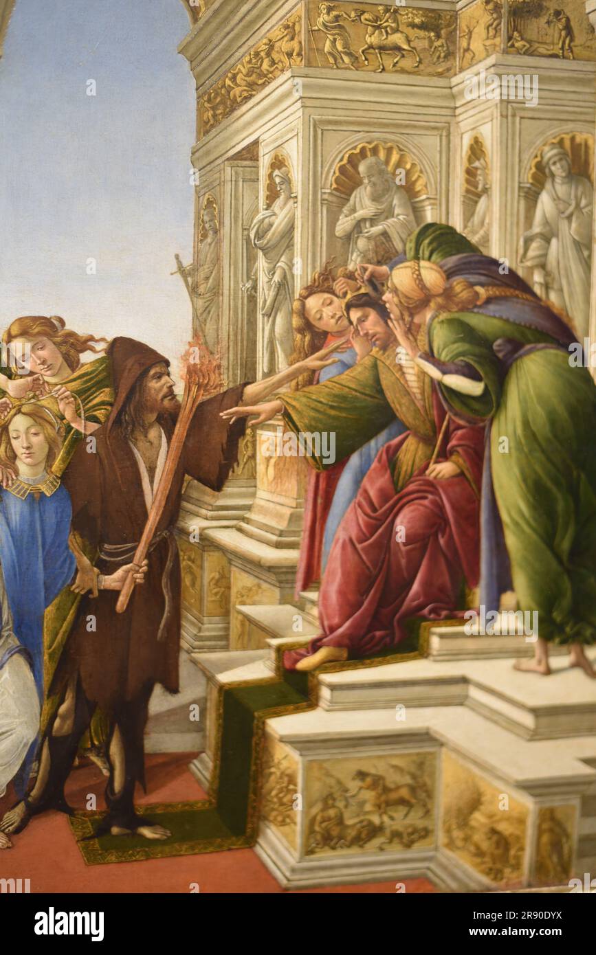Florence, Italy - 20 Nov, 2022: Details of Botticelli's 'Calumny of ...