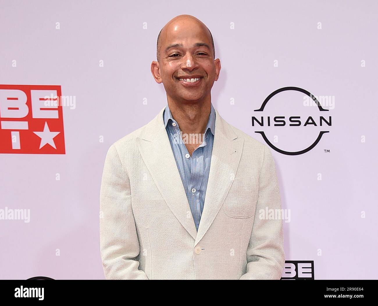 FILE - BET president Scott Mills arrives at the BET Awards on Sunday ...