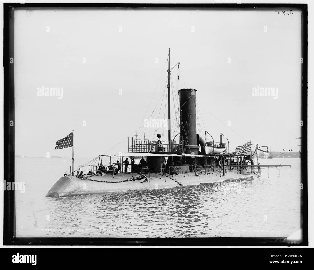 U.S. Battleship [sic] Katahdin, c1899. Showing the ironclad naval ram ...