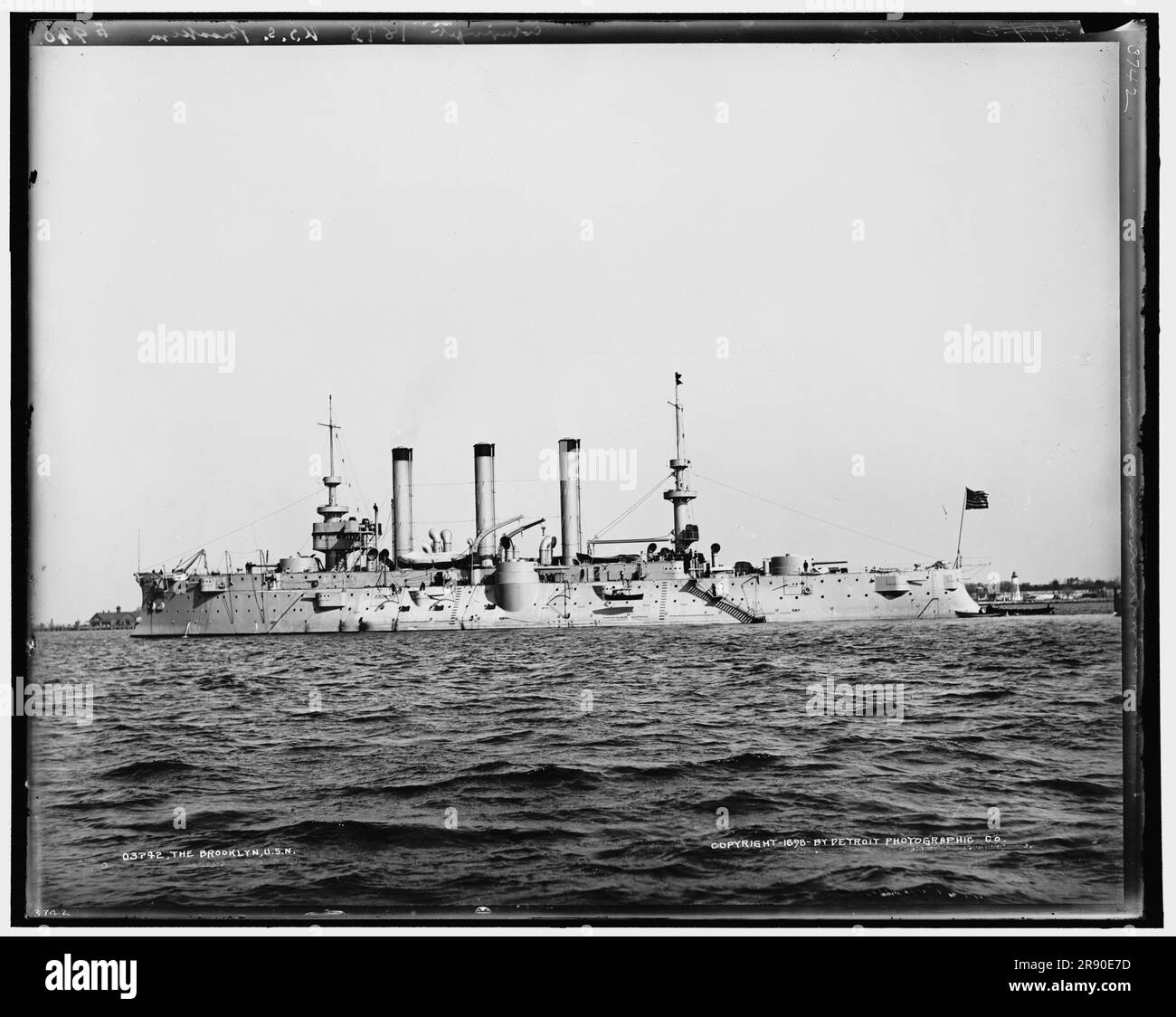 The U.S.S. Brooklyn, c1898. ACR-3/CA-3 armoured cruiser, launched in ...