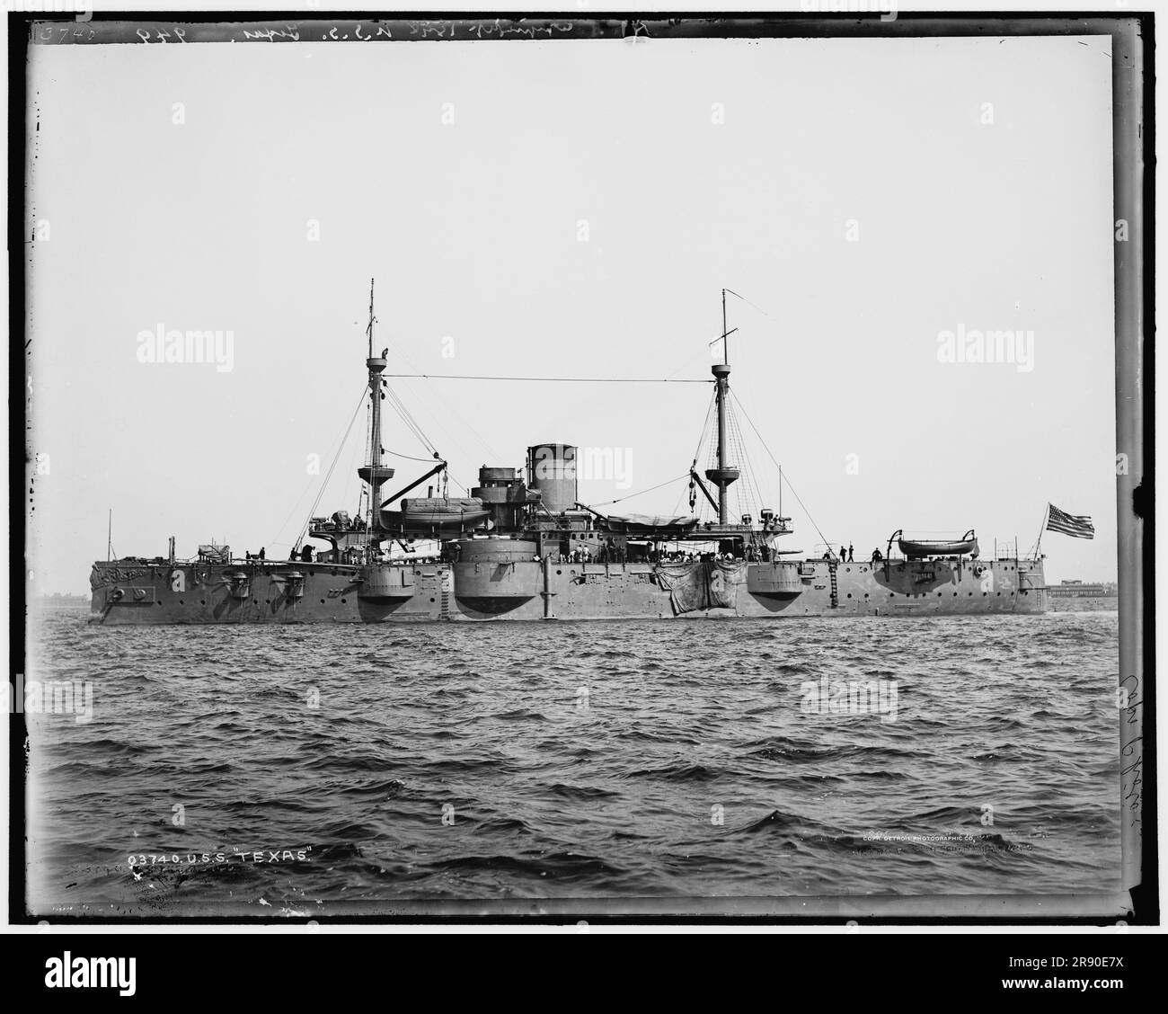 U.S.S. Texas, c1898. Pre-dreadnought battleship, the first American ...