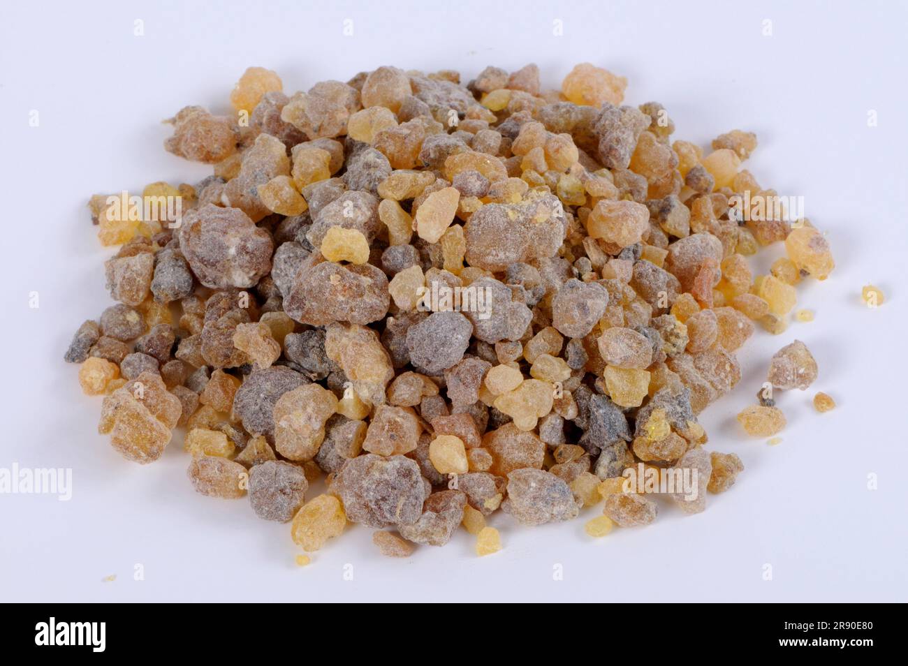 Frankincense resin (Boswellia serrata serrata), incense resin, cut out ...