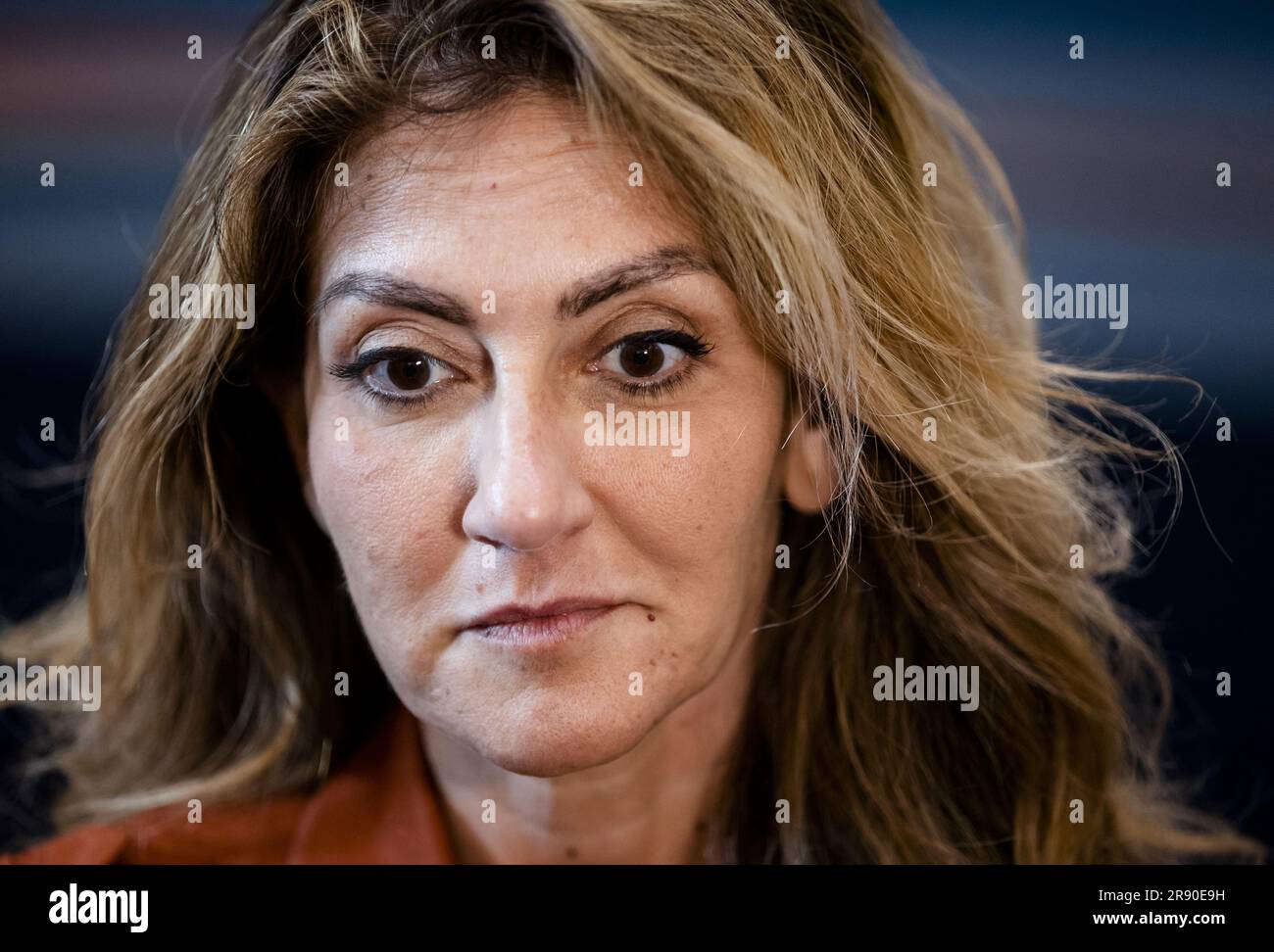 THE HAGUE - Dilan Yesilgoz, Minister of Justice and Security, speaks to the press after the ...