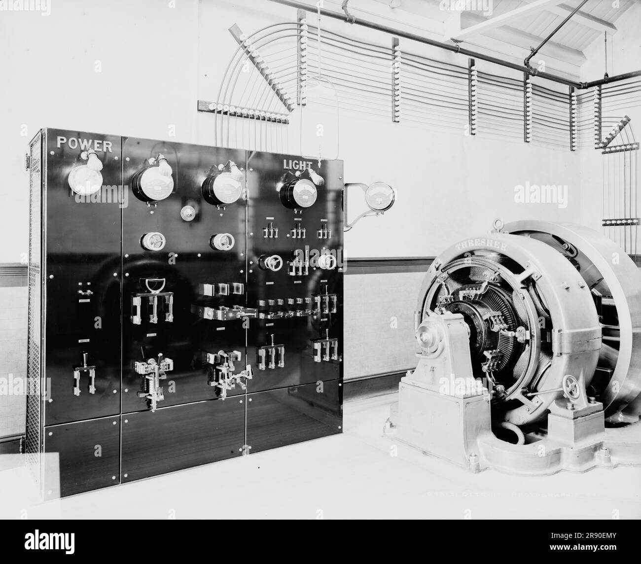 Detail of a switchboard in a dynamo room, between 1900 and 1905 Stock ...