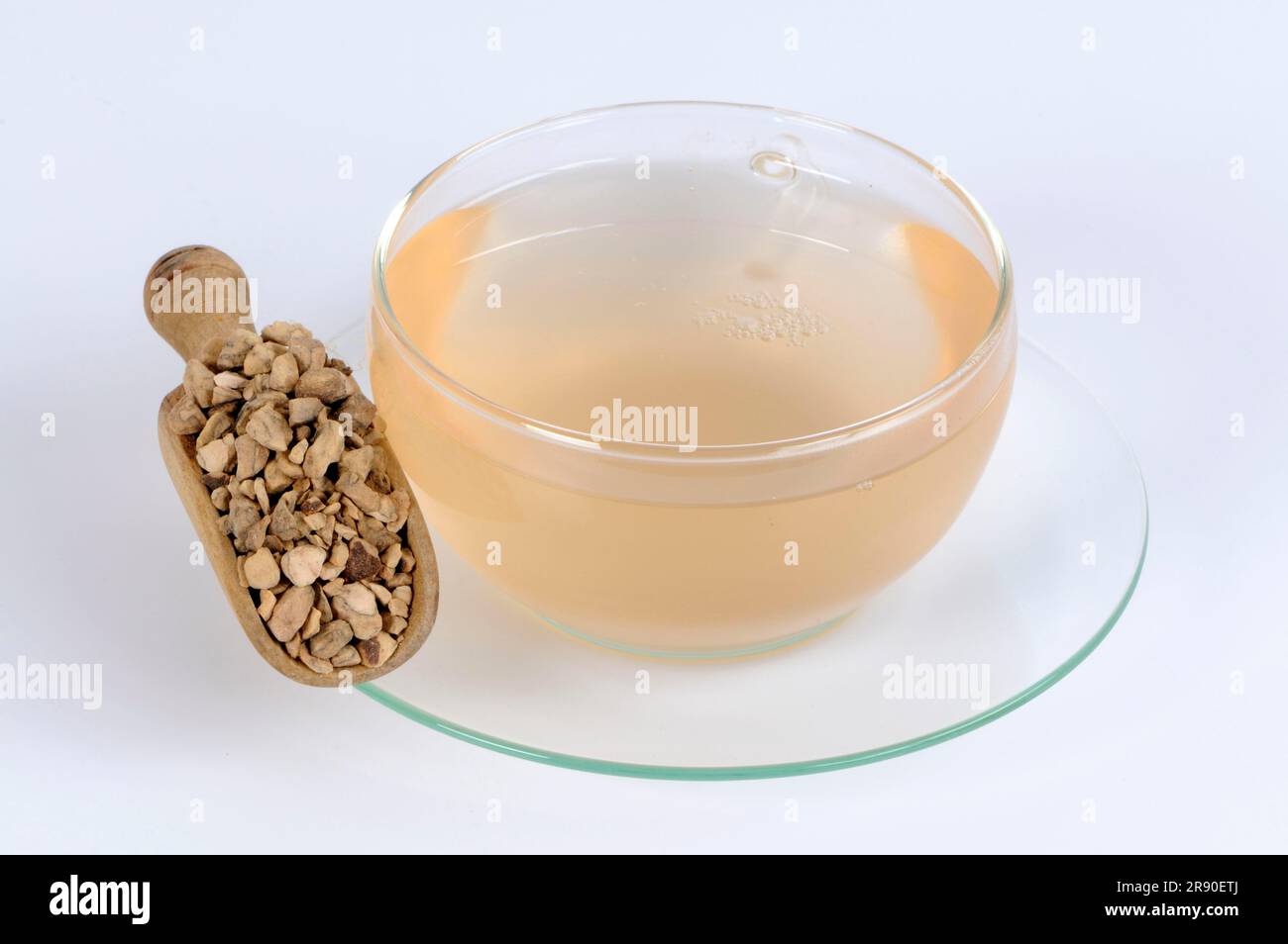 Polygonum root tea (Polygoni multiflori Radix) in cup, Polygonum root ...