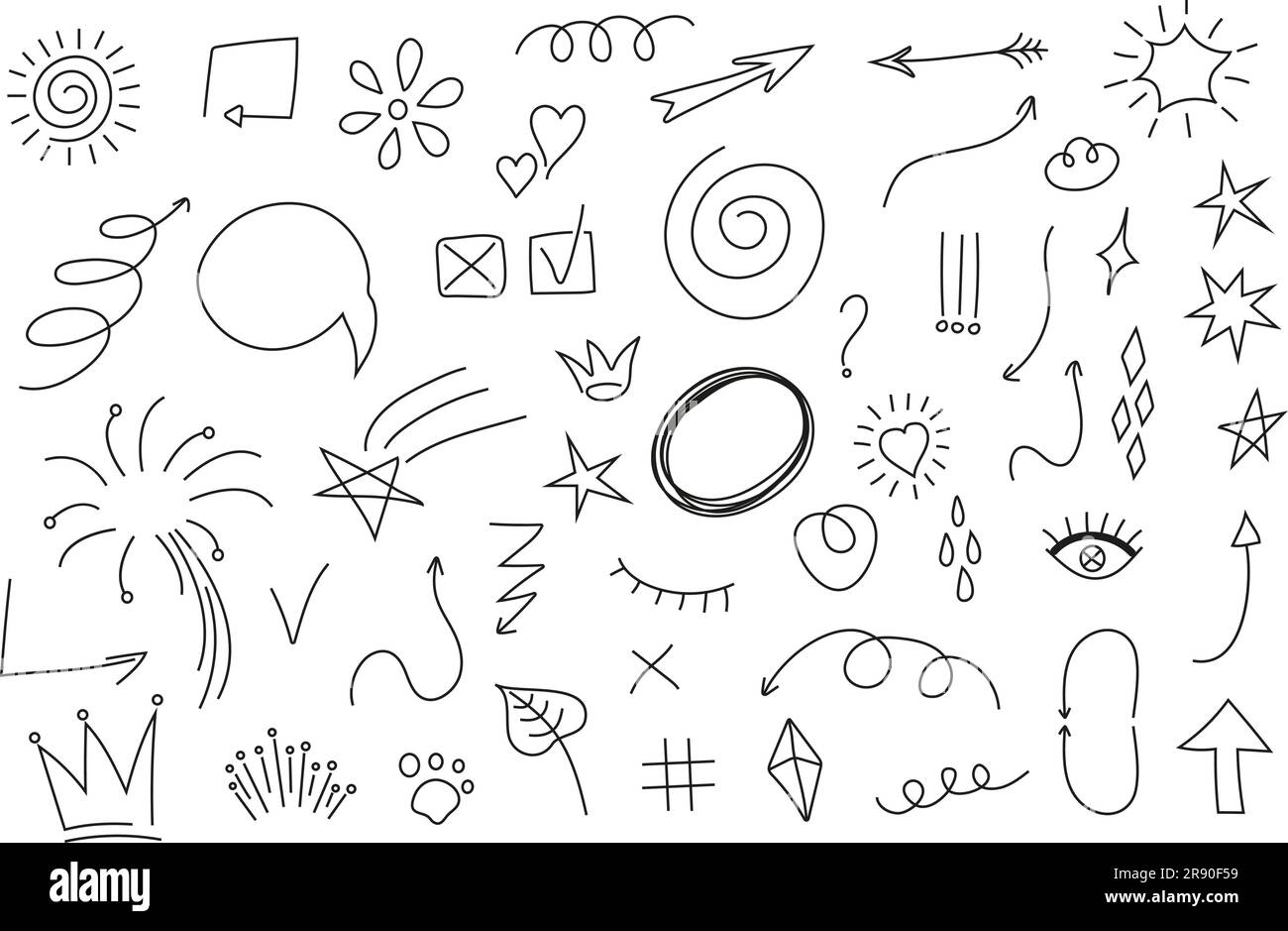 Doodle infographics elements vector for social media. Specech bubbles ...