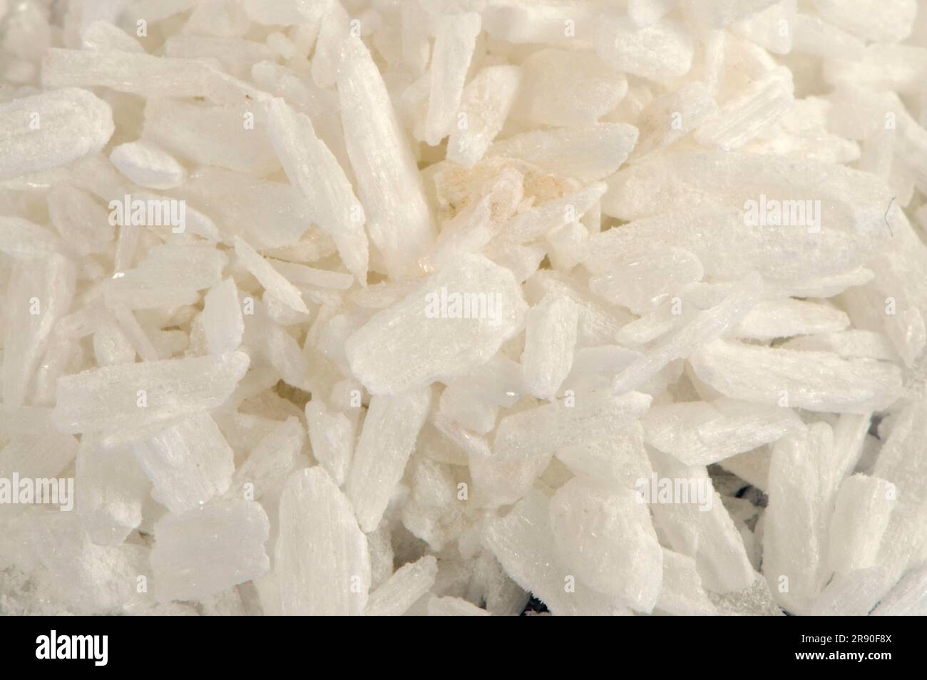 Mineral gypsum (Gypsum fibrosum), Shi Gao, exemplar, object Stock Photo ...