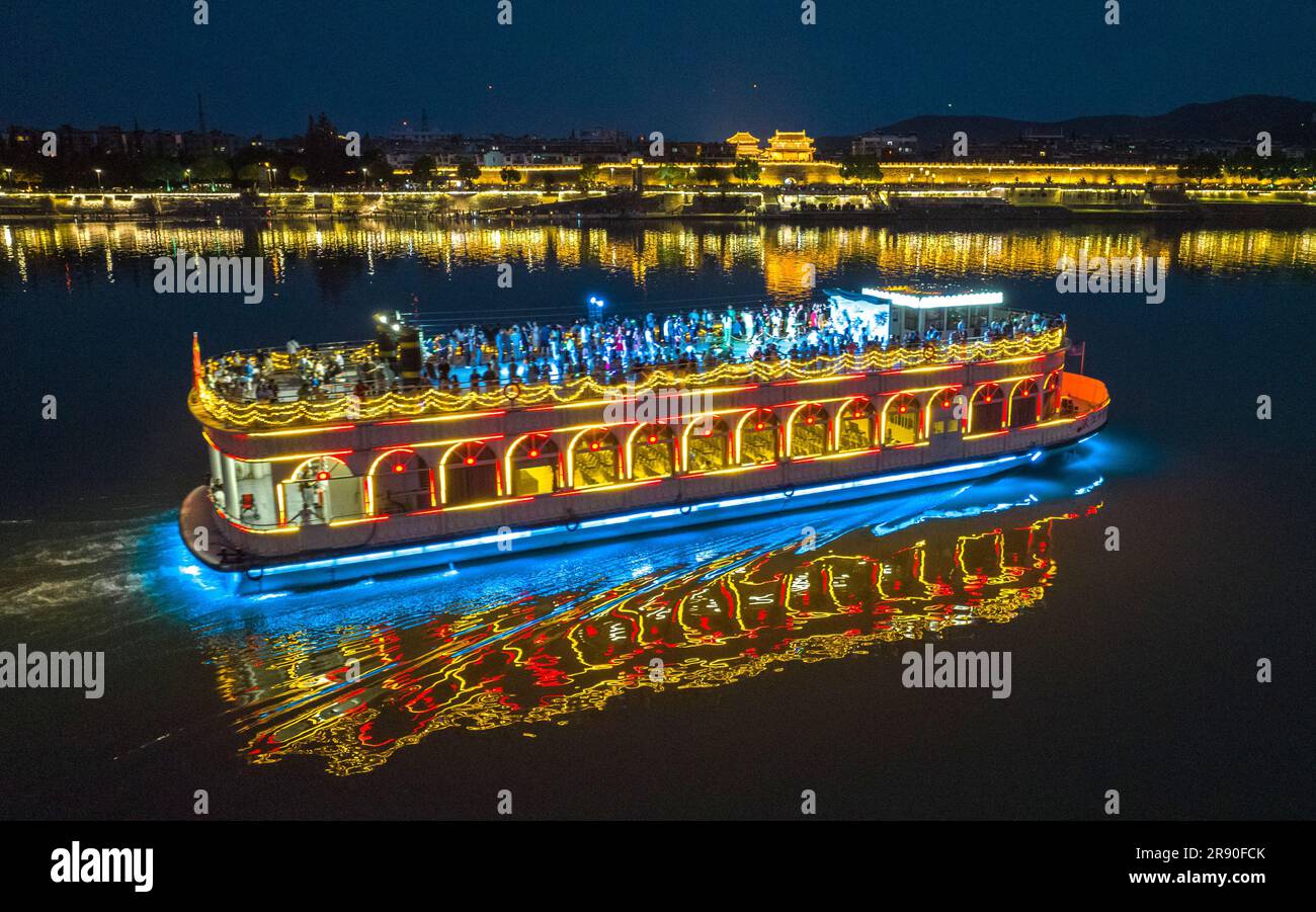 Xiangyang, China's Hubei Province. 22nd June, 2023. This aerial photo ...