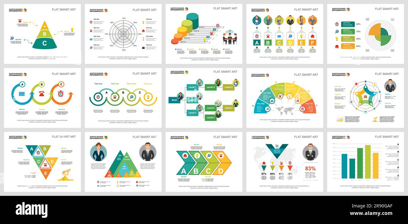 Colorful statistics and logistics infographic charts set Stock Vector ...
