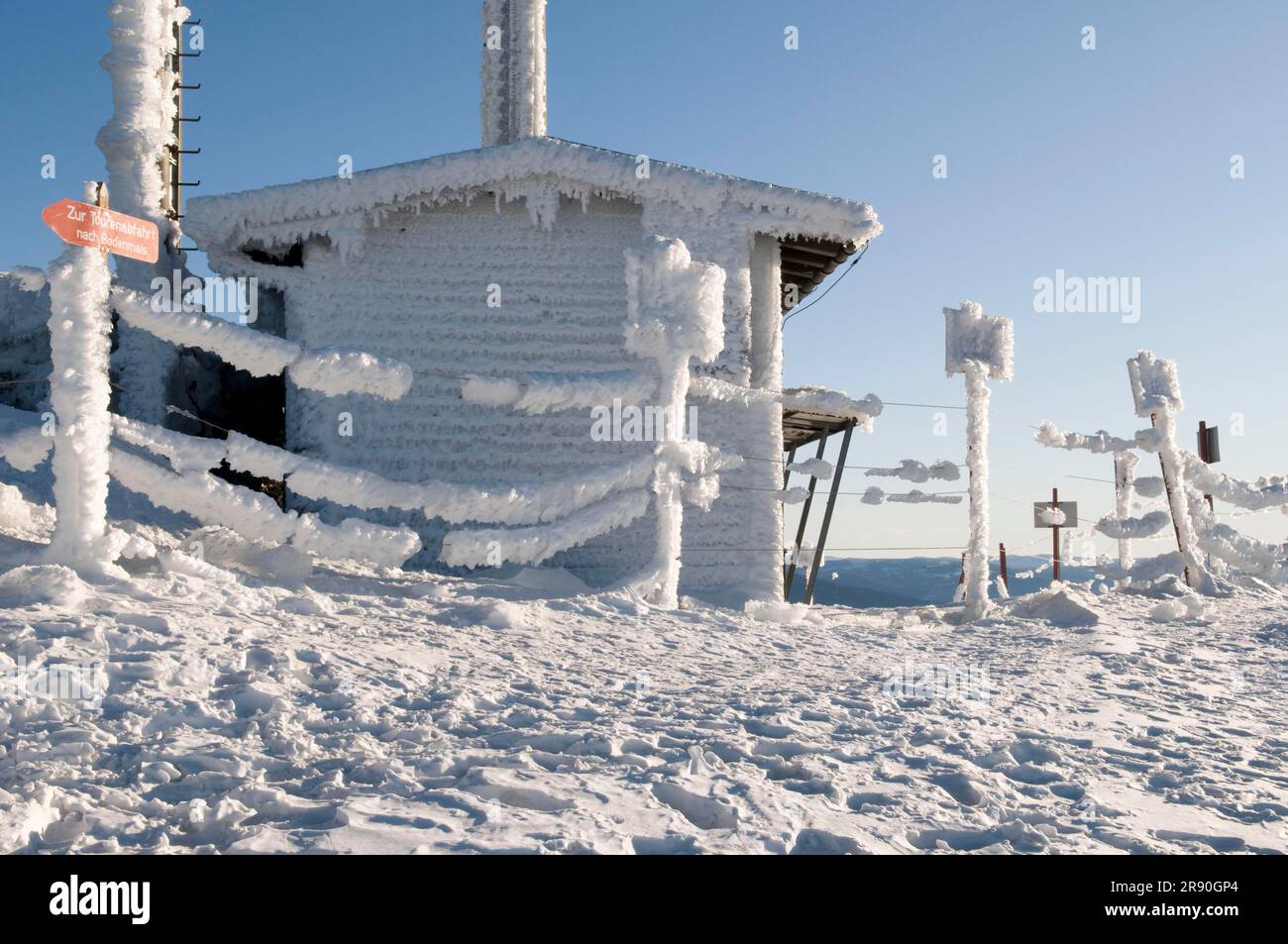 Iced hut, Grosser Arber, Bavarian Forest National Park, Bavaria ...