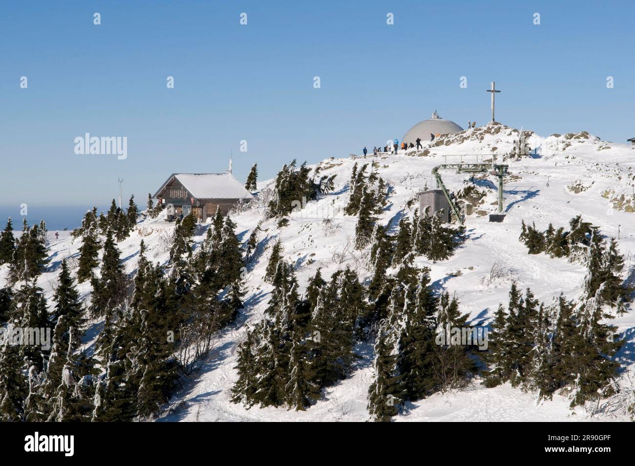 Mountain peak, Grosser Arber, Bavarian Forest National Park, Bavaria ...