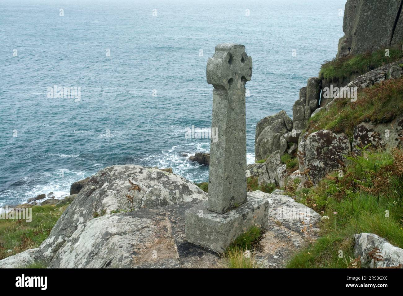 Stone Cross, Lamorna Cove, Cornwall, England, Celtic Cross Stock Photo ... Stone Cross, Lamorna Cove, Cornwall, England, Celtic Cross Stock Photo ...