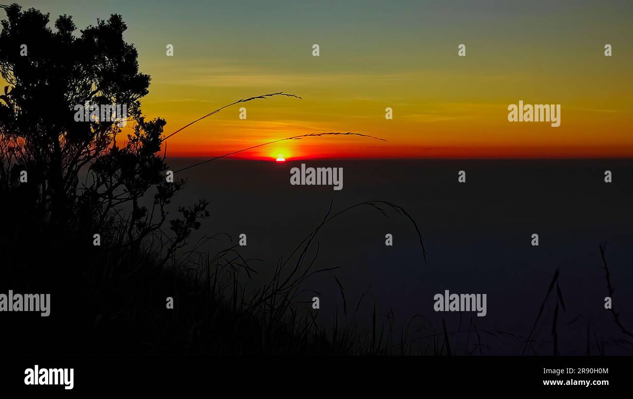 Sunrise on High Altitude over the Mountain Stock Photo - Alamy