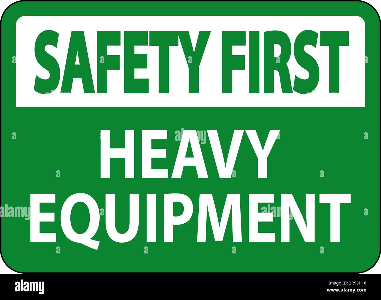 Safety First Sign Heavy Equipment On White Background Stock Vector ...