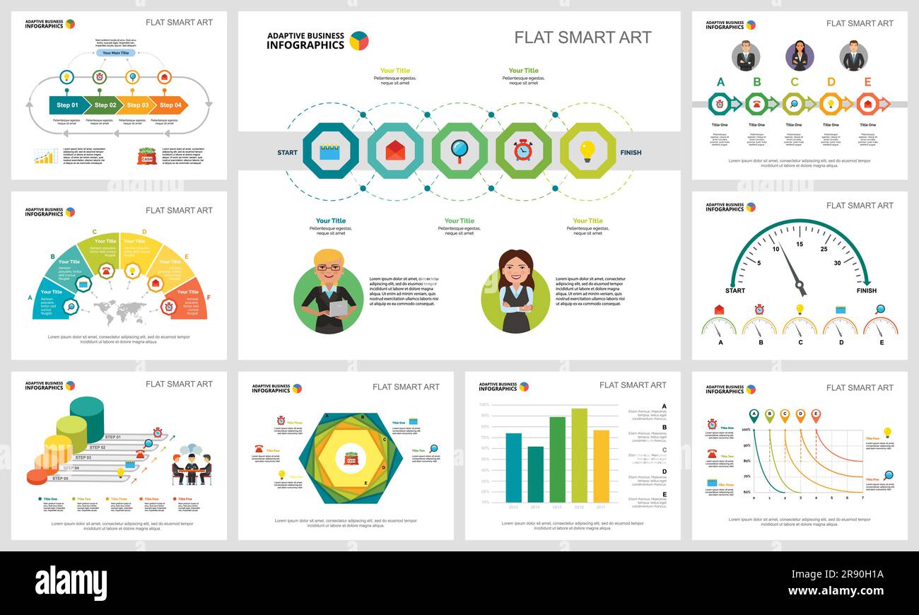 Colorful research or management concept infographic charts set Stock ...