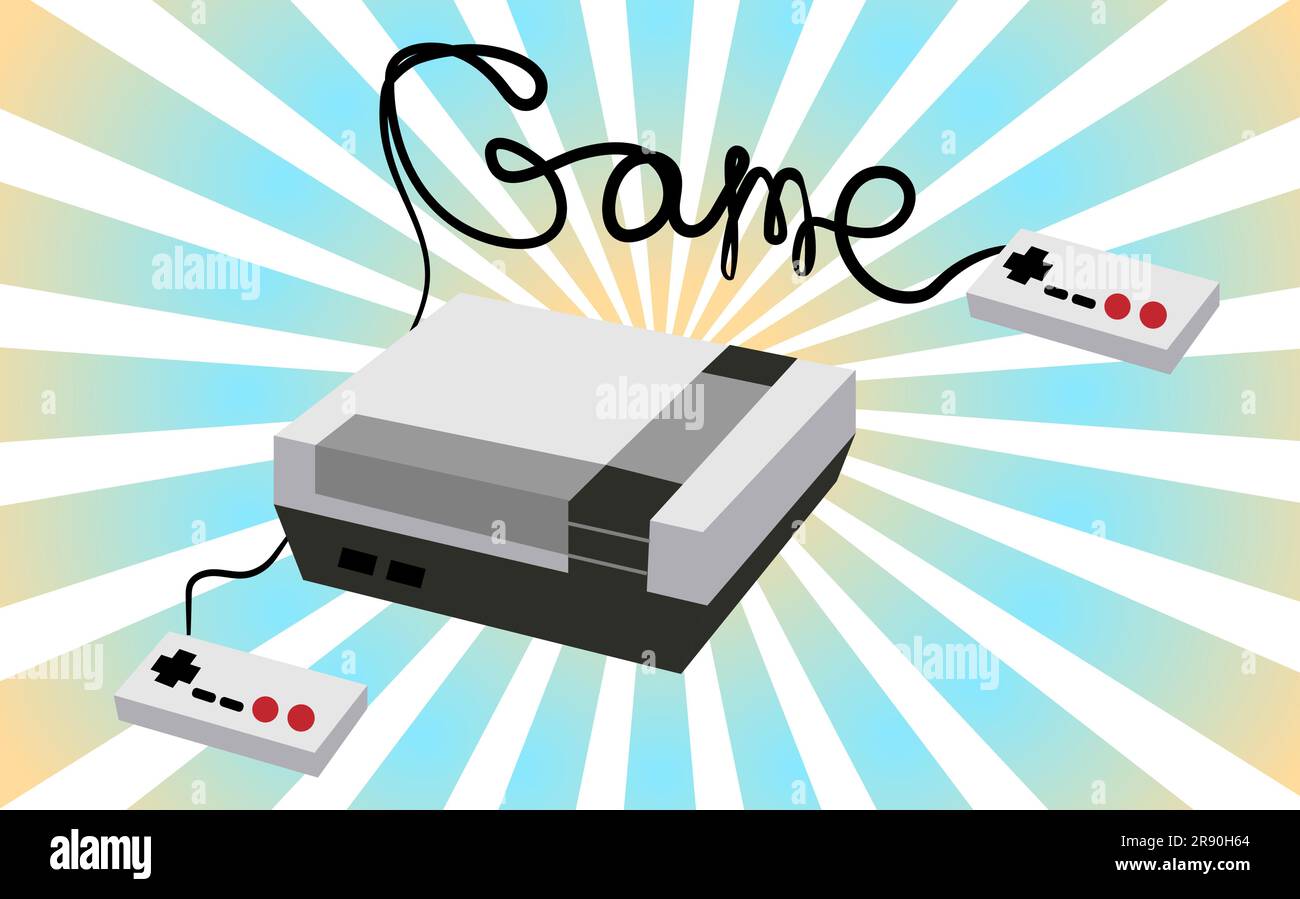 Black and white retro hipster rectangular volumetric vintage game ...