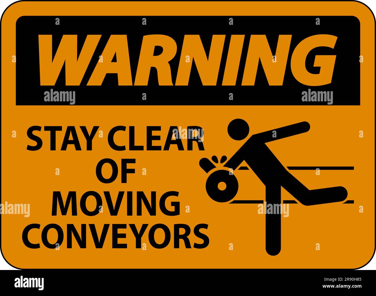 Warning Sign Moving Conveyors Stay Clear Stock Vector Image & Art - Alamy