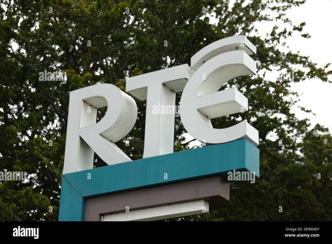 A sign for the RTE Television Studios in Donnybrook, near Dublin in the ...
