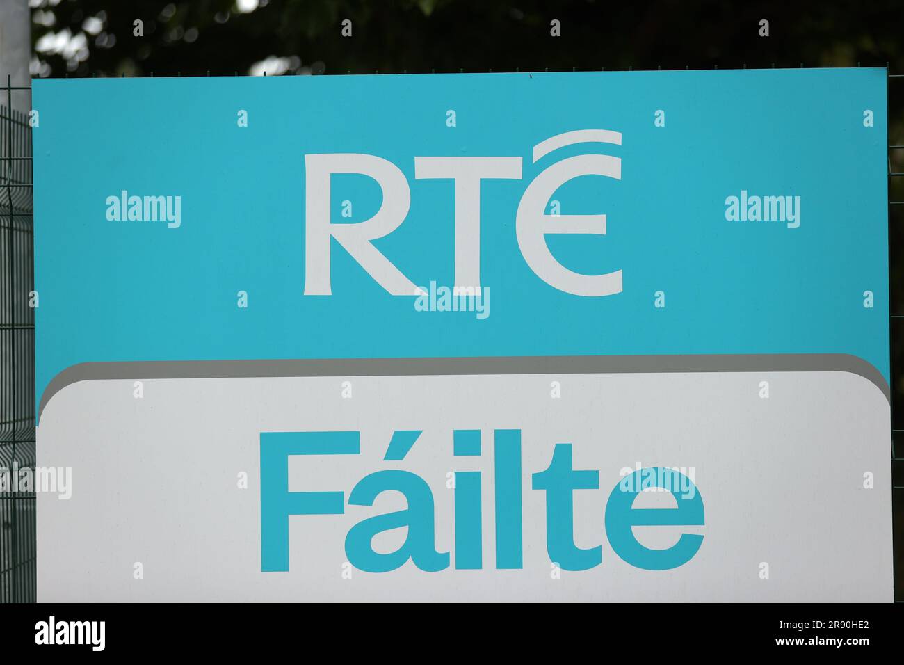 A sign for the RTE Television Studios in Donnybrook, near Dublin in the ...