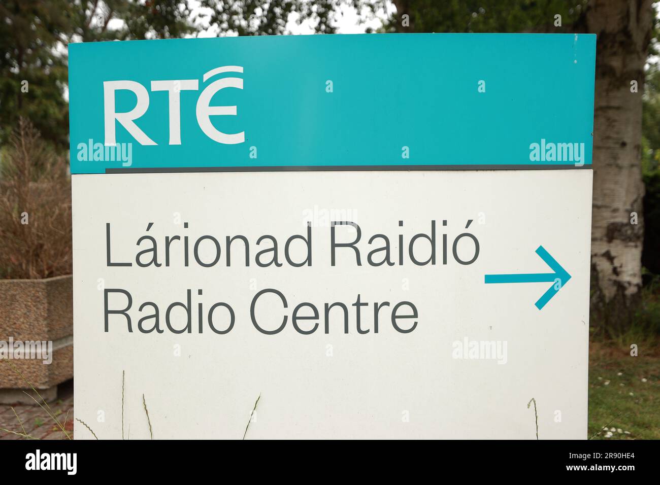 A sign for the RTE Television Studios in Donnybrook, near Dublin in the ...