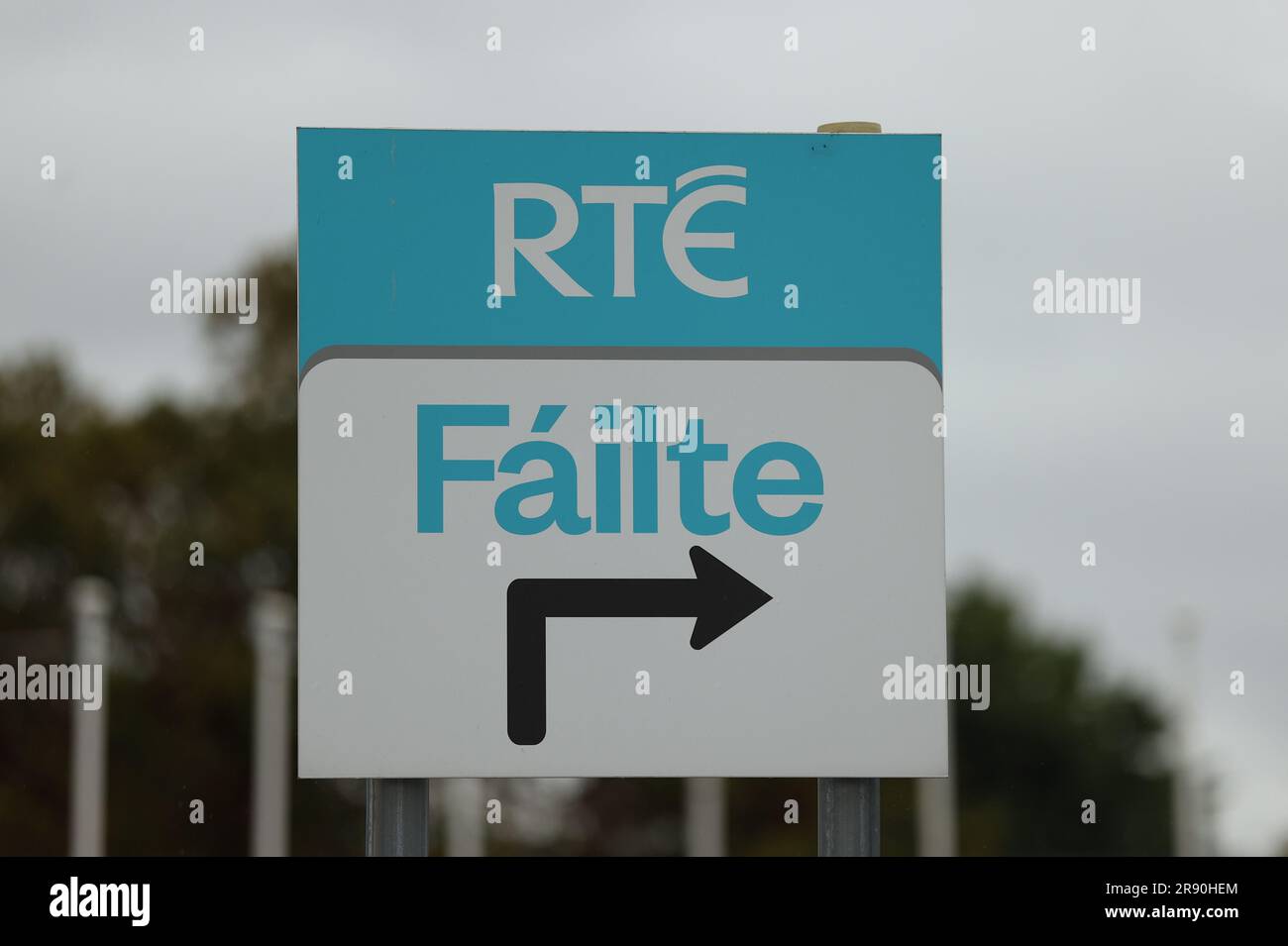 A sign for the RTE Television Studios in Donnybrook, near Dublin in the ...