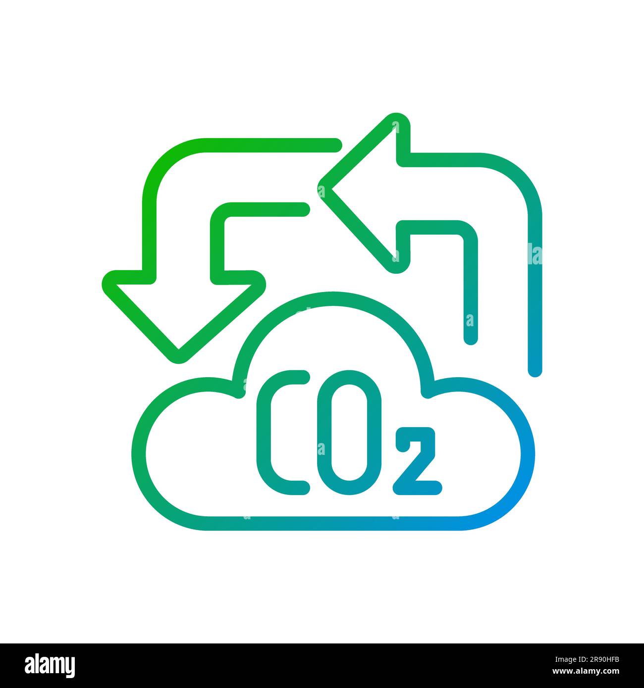 Carbon cycle pixel perfect gradient linear vector icon Stock Vector ...
