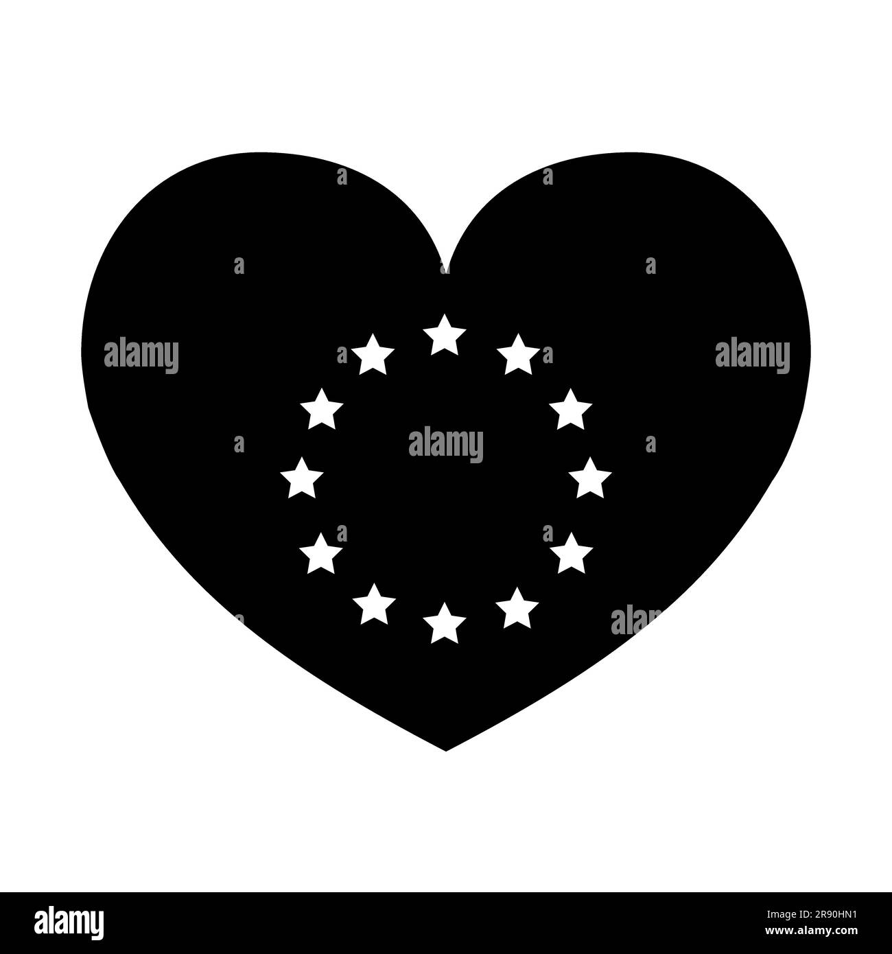 Vector flat European Union flag heart isolated on white background ...