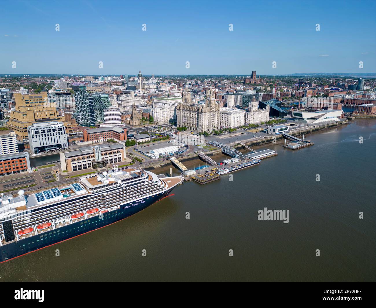 MS Zuiderdam cruise ship docked in the Port of Liverpool for a day stop ...