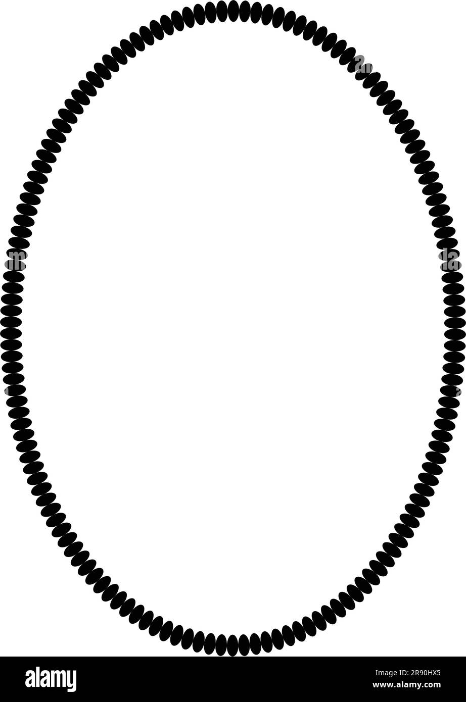 Oval frame round border design shape icon for decorative vintage doodle ...