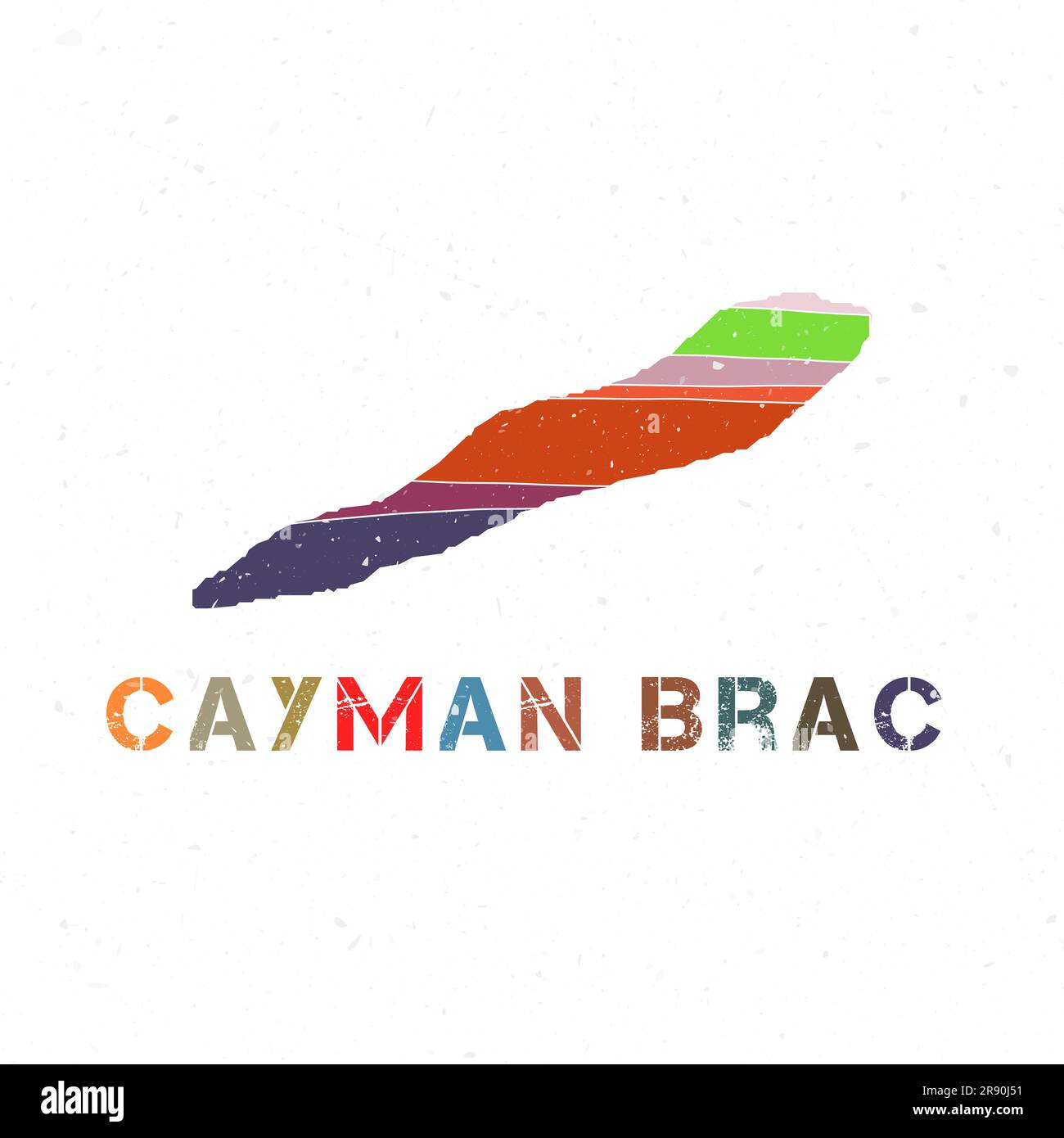 Cayman Brac map design. Shape of the island with beautiful geometric ...