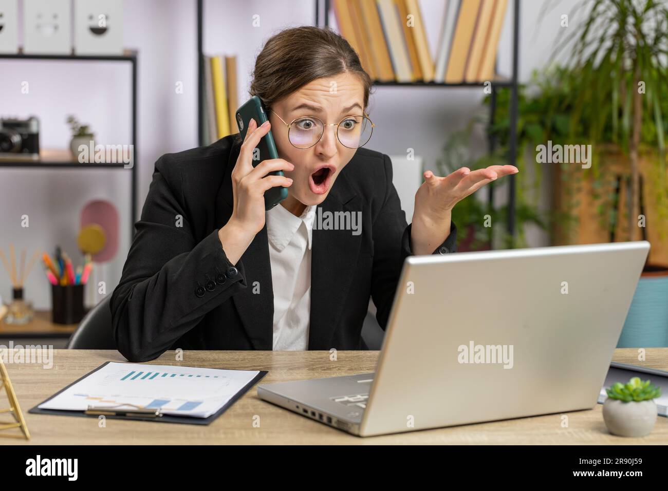 Annoyed computer engineer making call hi-res stock photography and ...
