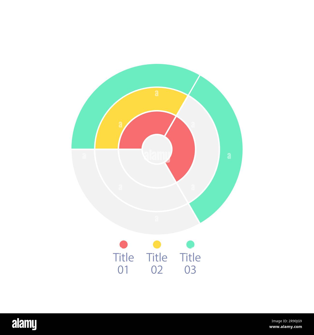 Concentric circle infographic chart design template with three segments ...
