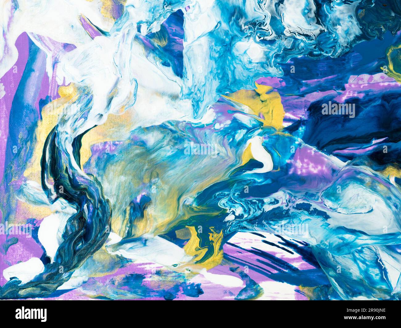 Blue, pink and gold abstract painting, art creative hand painted ...