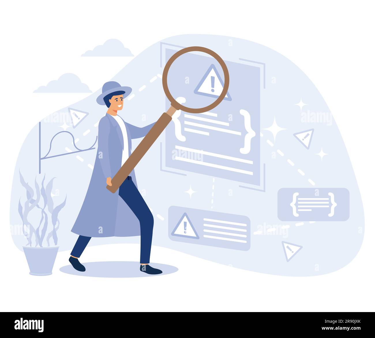 freelance character employee concept, man with laptop working on site ... freelance character employee concept, man with laptop working on site ...