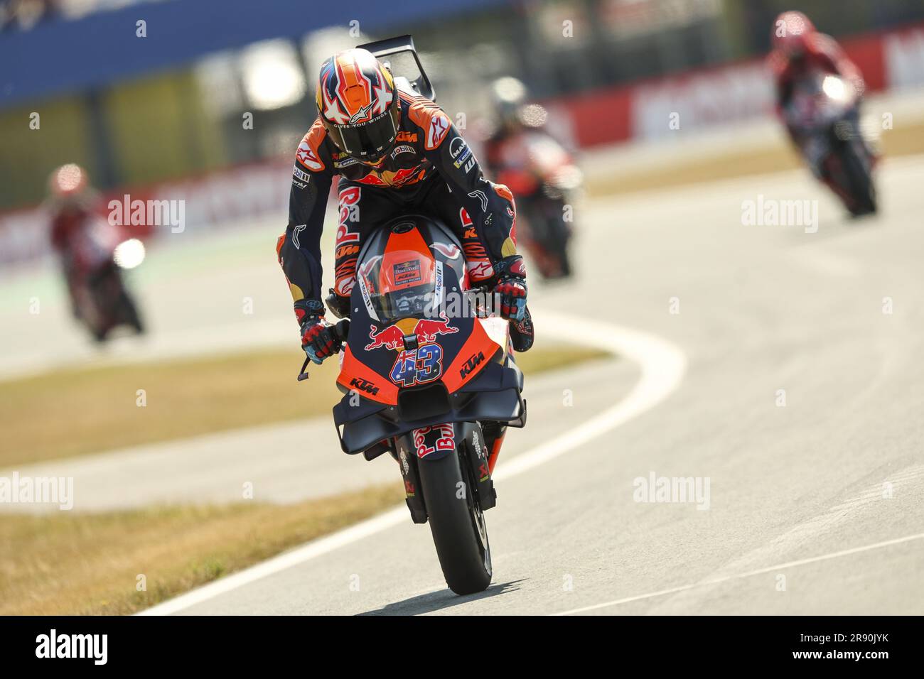 ASSEN – Jack Miller (ESP) on his KTM reacts after the second free ...