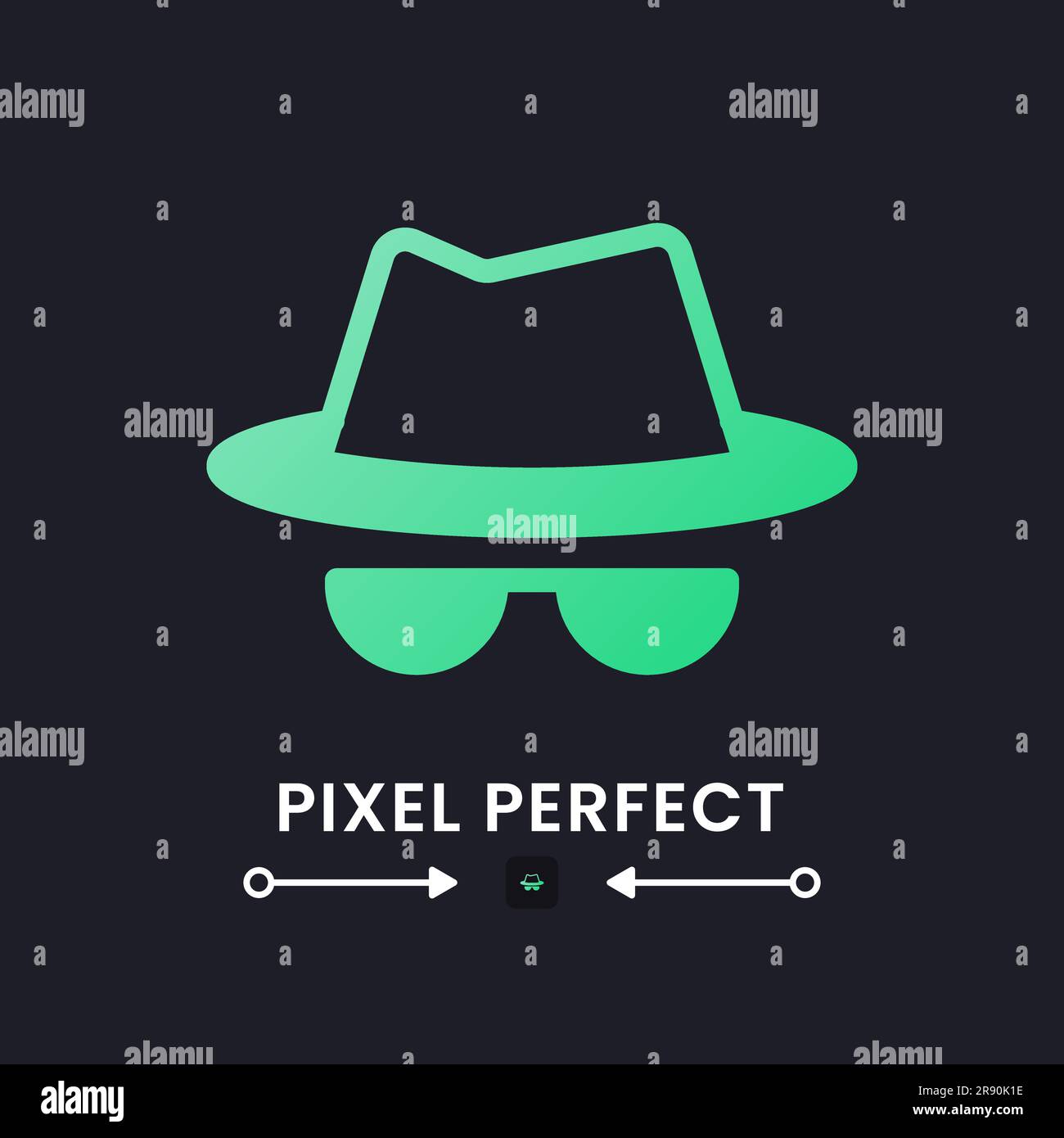 Incognito green solid gradient desktop icon on black Stock Vector Image ...