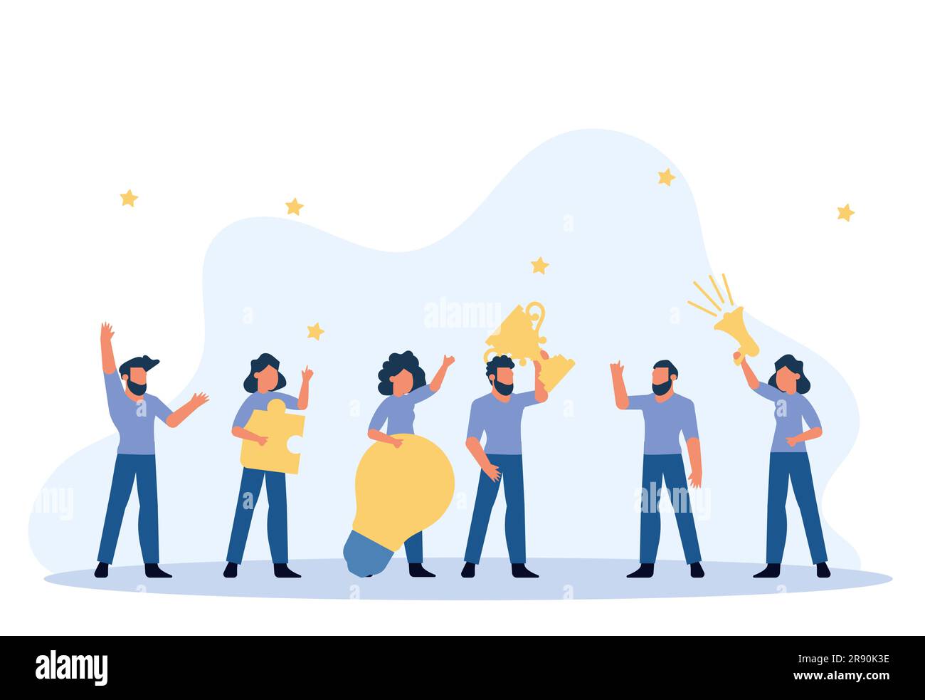 Business people winner prize customer vector illustration employee. Man ...