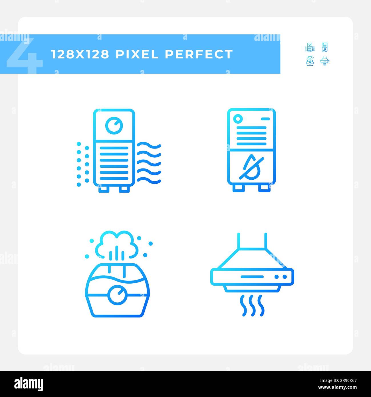 Indoor air quality gradient linear vector icons set Stock Vector Image & Art - Alamy