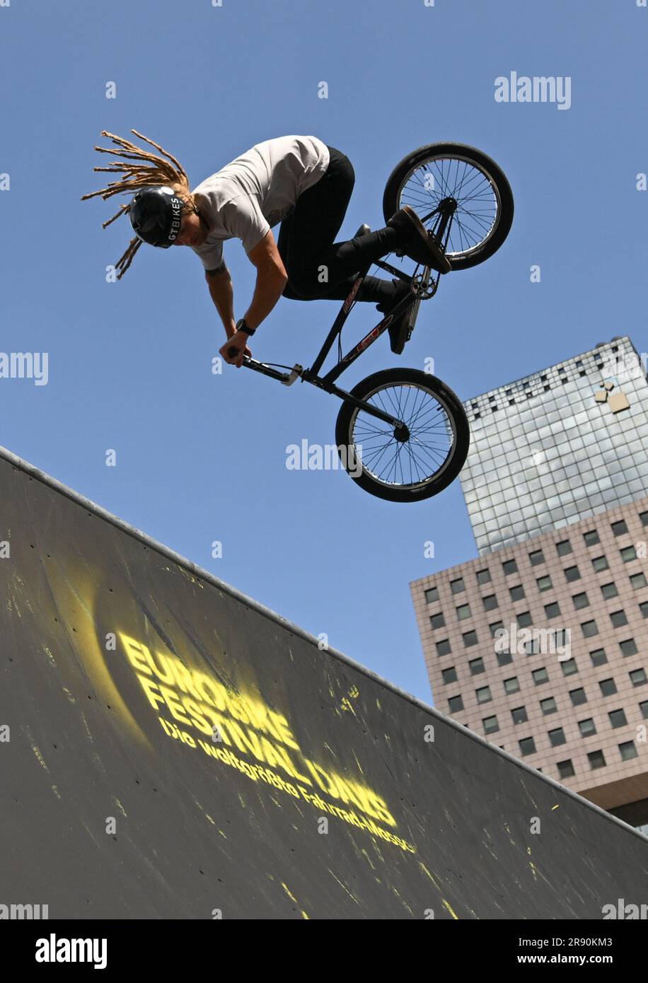 23 June 2023, Hesse, Frankfurt/Main: BMX pro Tom Justice from Great ...