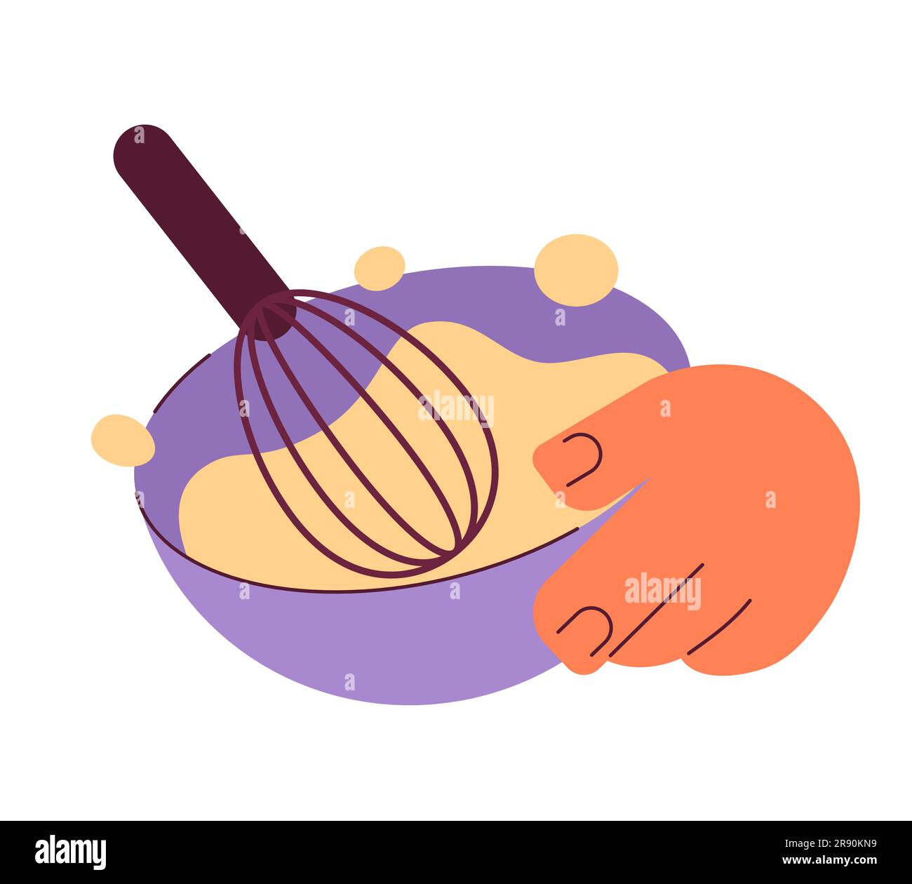 Hand hold bowl and whisk semi flat colour vector object Stock Vector ...