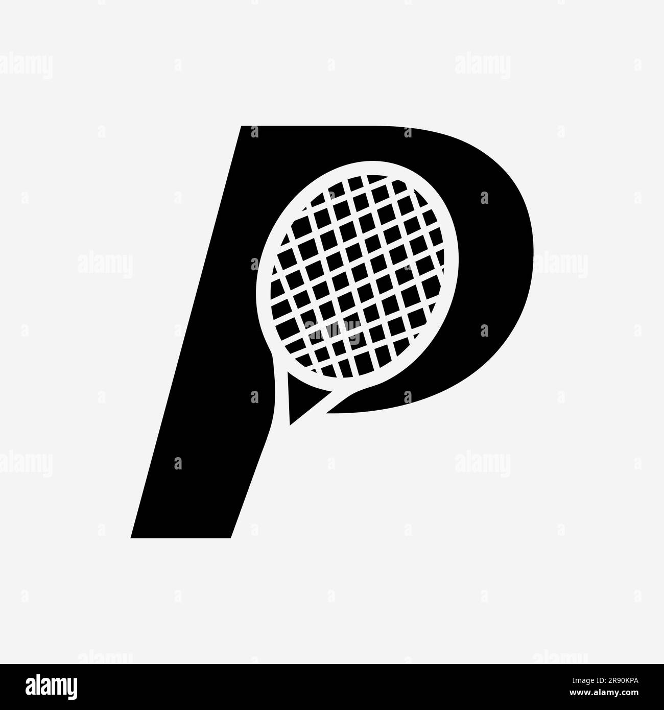 Letter P Padel Tennis Logo. Padel Racket Logo Design. Beach Table ...
