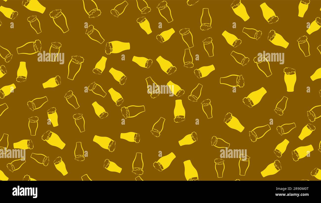 Texture seamless pattern of many colored glasses of mugs with frothy ...