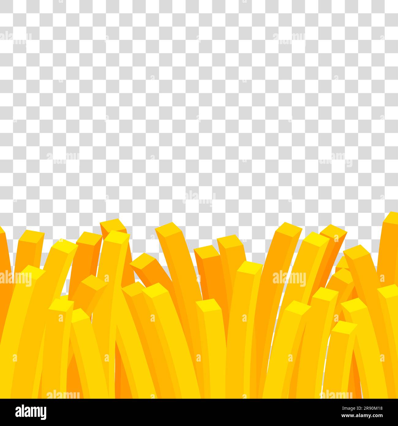 French fries on transparent background. Fastfood template banner ...
