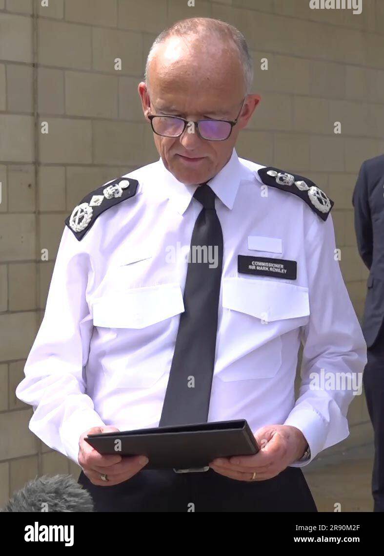 Screen grab taken from PA video of Metropolitan Police Commissioner Sir ...