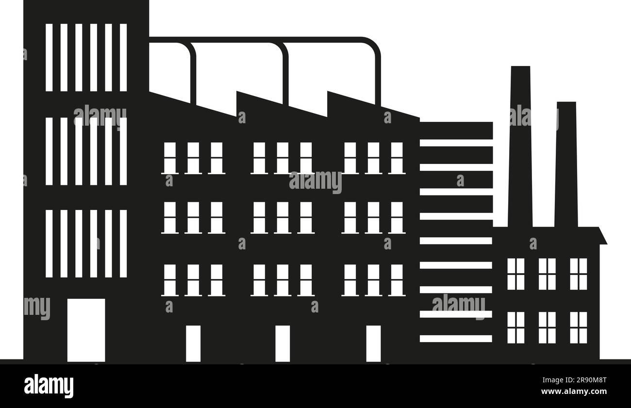 Factory, manufactury and plants vector. Storage, industrial premises ...