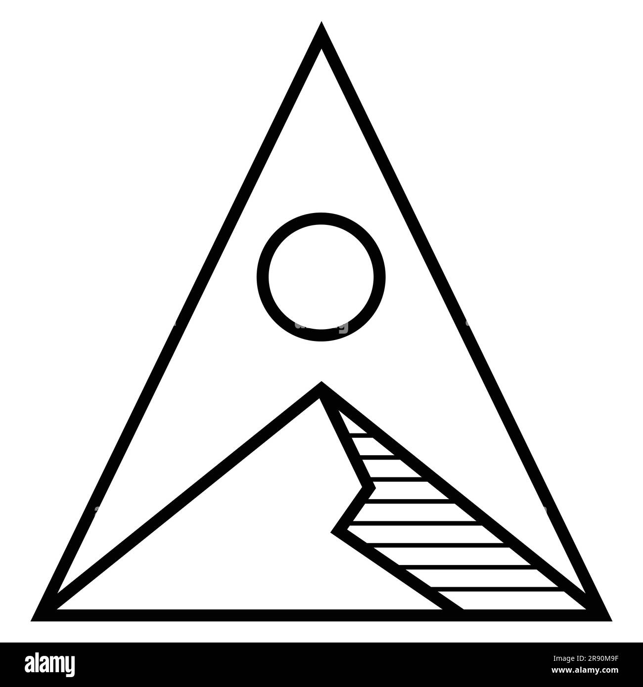 Vector triangle sun nature symbol Black and White Stock Photos & Images ...
